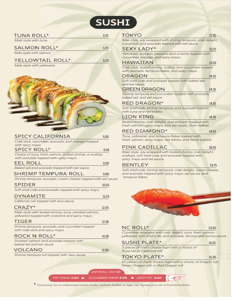 Menu - tokyoexpressllc