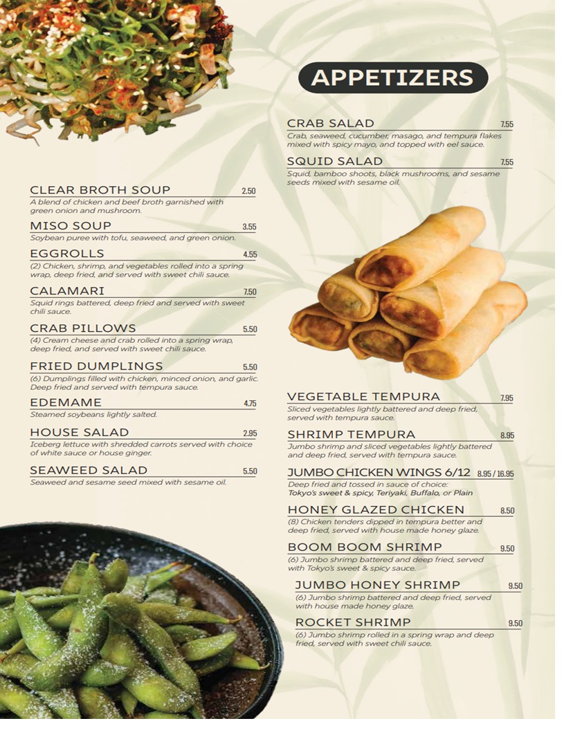 Menu - tokyoexpressllc