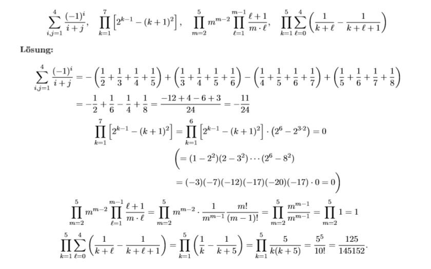 Summen und Produktzeichen - Studimup.de