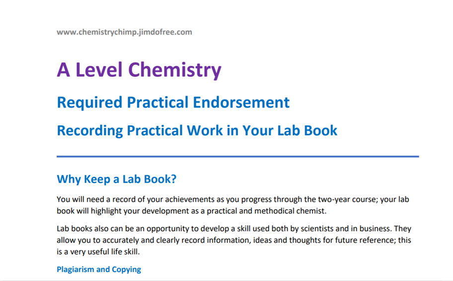 Required Practicals Overview - chemistrychimp