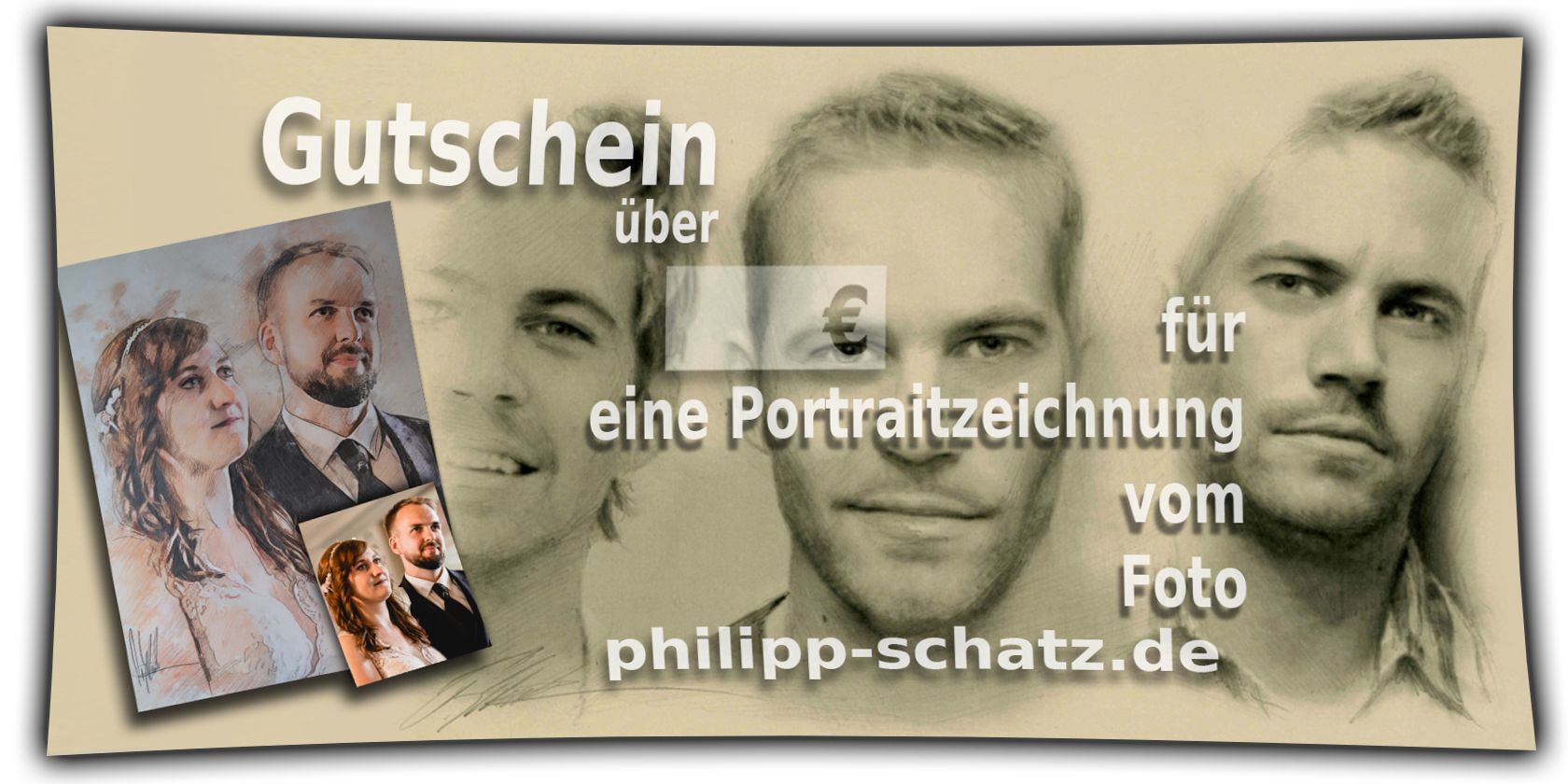 Gutscheine für eine Portraitzeichnung vom Foto verschenken - Philipp Schatz Art - Portrait ...