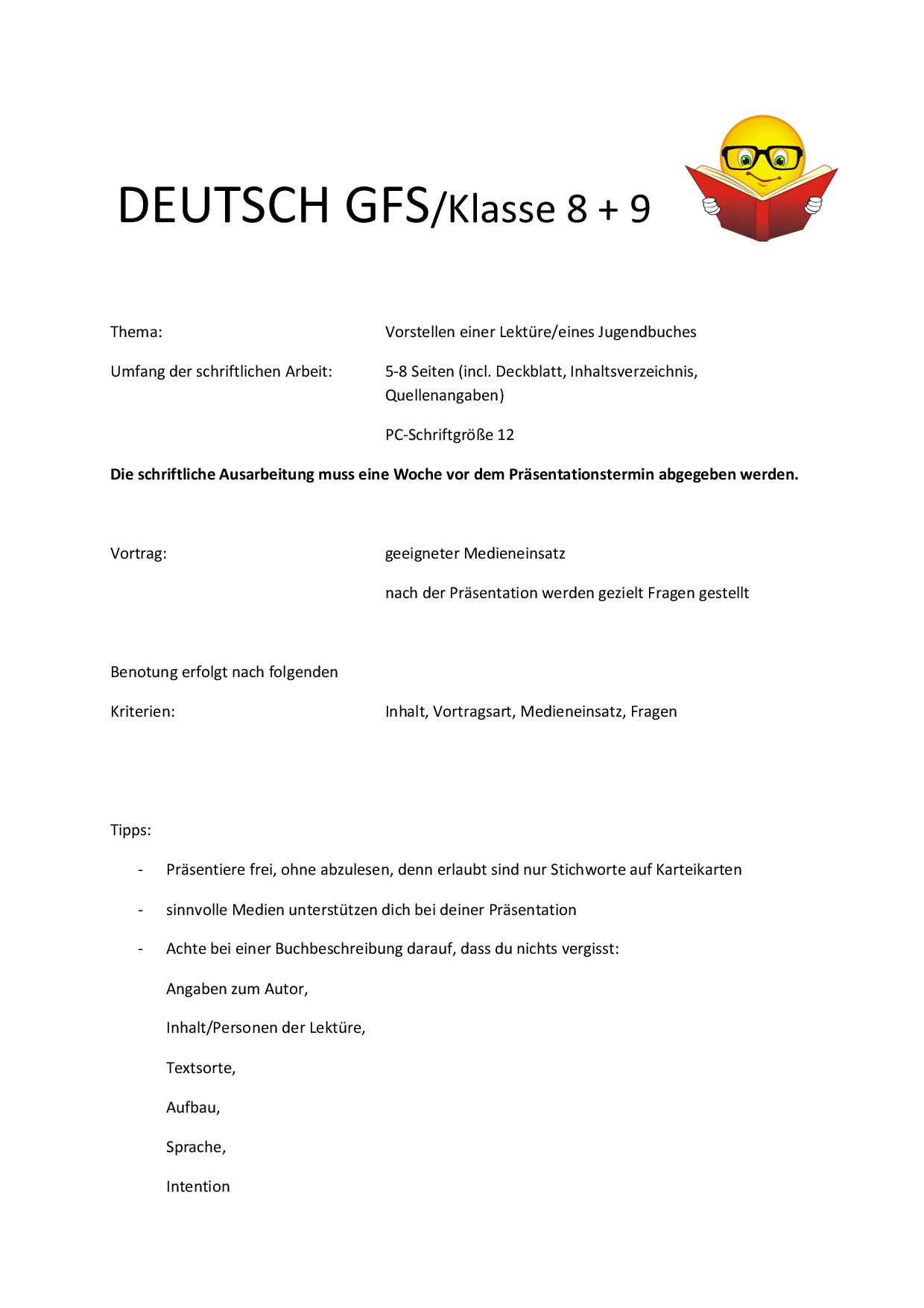 GFS in Deutsch - Realschule Erbach GFS in Deutsch - Realschule Erbach