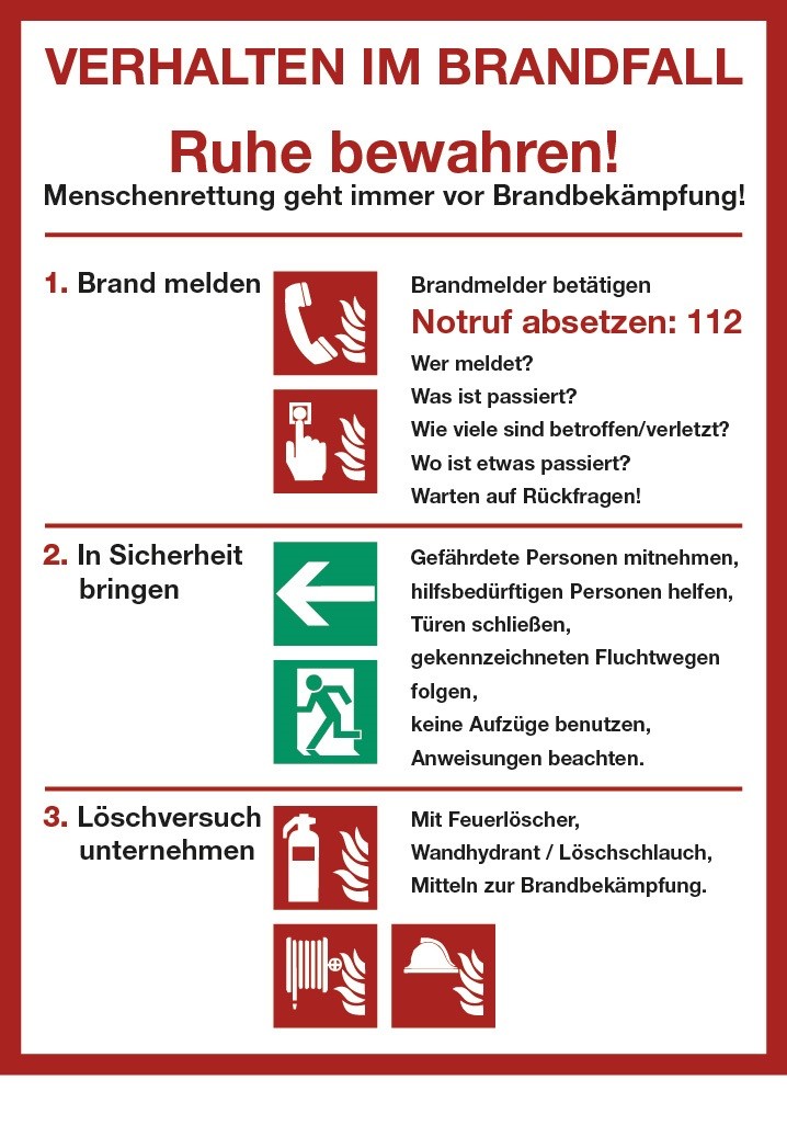 Verhalten im Brandfall - brandschutz sinner Verhalten im Brandfall - brandschutz sinner