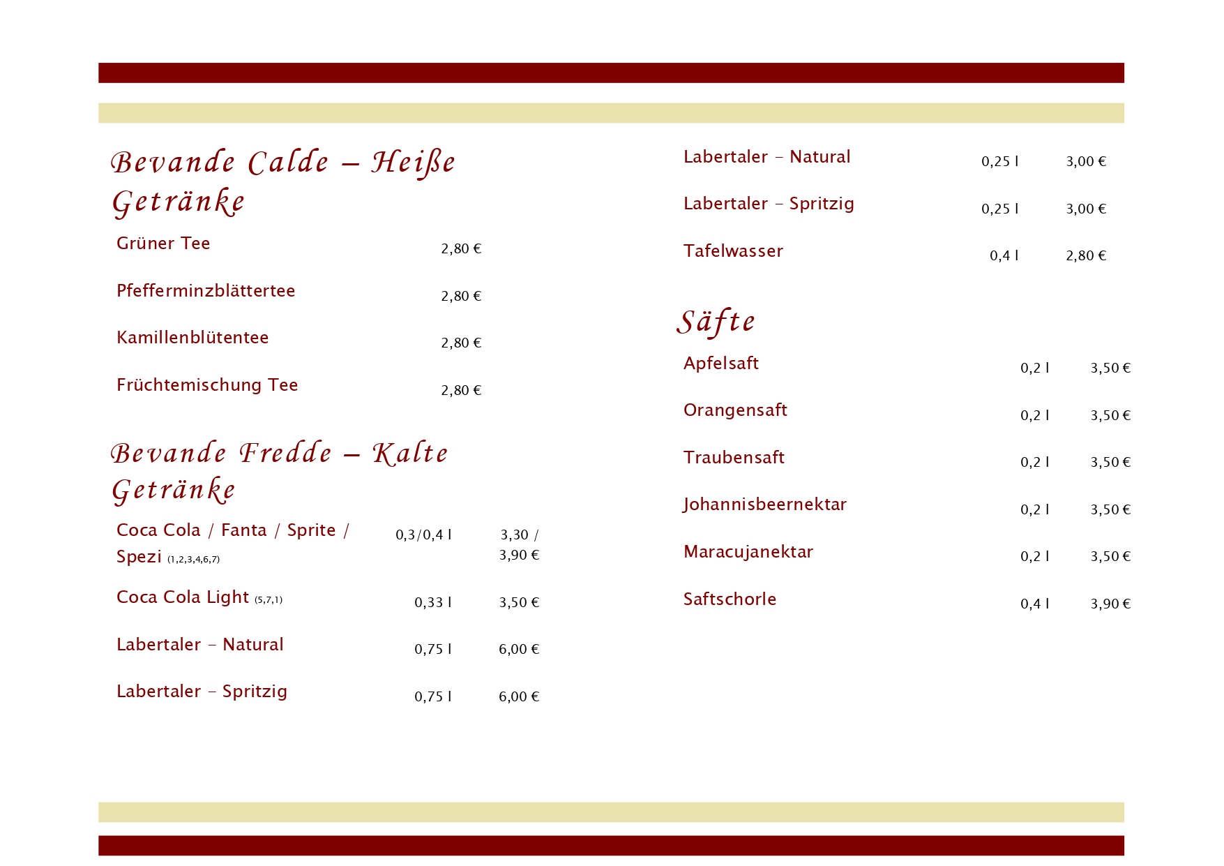 Speisekarte - kostbar-schwandorf