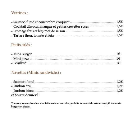 MENUS ET PRESTATIONS - Site de creacuisine