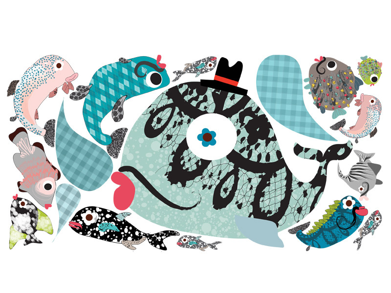 2 Fanciful fishies - Leafy Dreams Nursery Decals, Removable Kids Wall ...