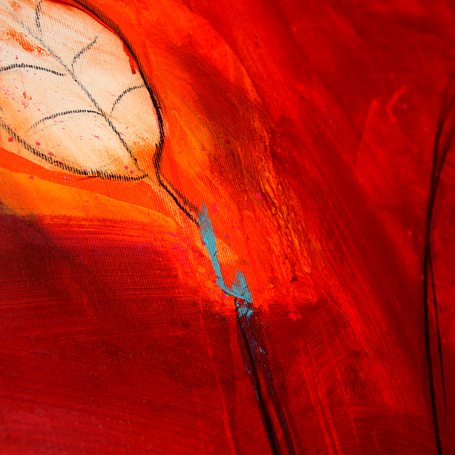 Titel: Natur - 120 x 120 cm - rotes Bild - Conny Wachsmann - Moderne ...