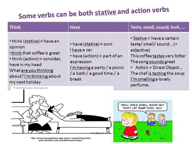 1.A. Present simple and continuous, action and non-action verbs ...