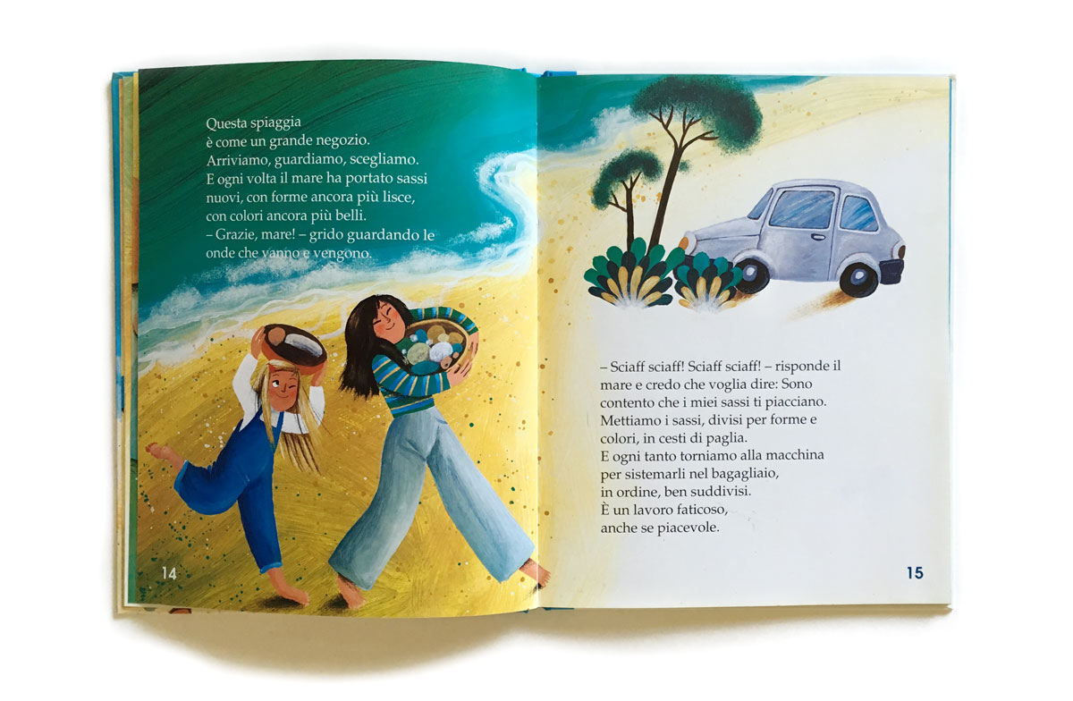 Sulla spiaggia dei sassi colorati - Manuela Leporesi illustrations for ...