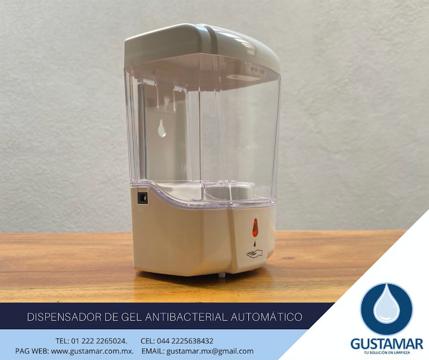 DISPENSADOR DE GEL ANTIBACTERIAL AUTOMÁTICO - GUSTAMAR
