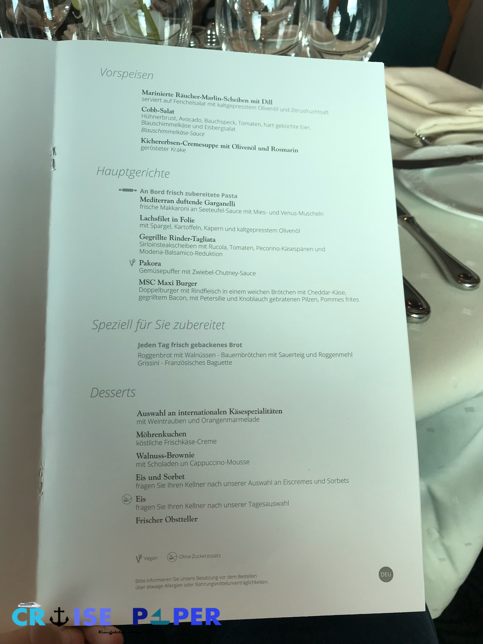 Restaurants auf der MSC Magnifica - Cruise Paper