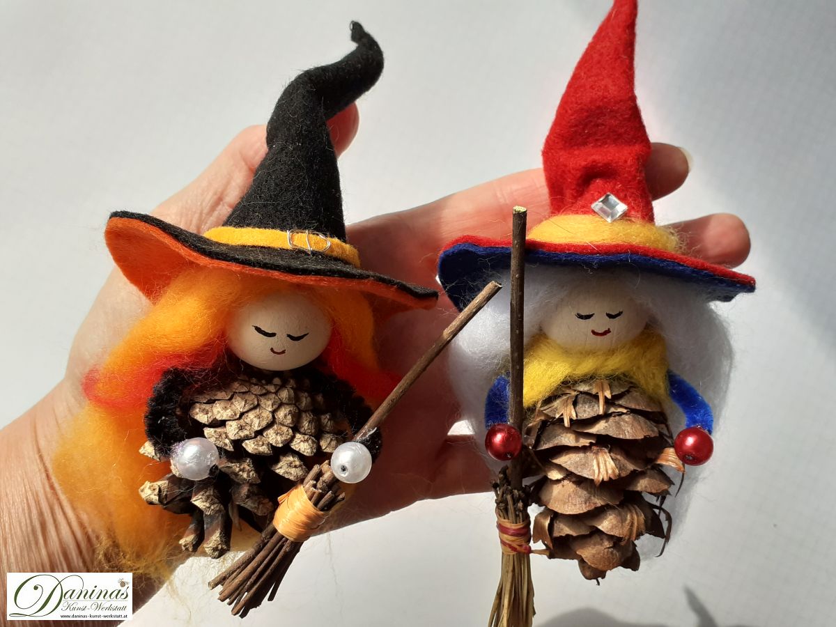 Hexe basteln für Halloween - Daninas-Kunst-Werkstatt