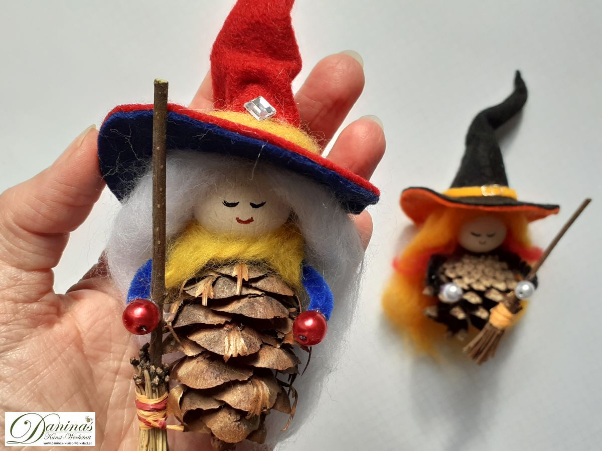 Hexe basteln für Halloween - Daninas-Kunst-Werkstatt