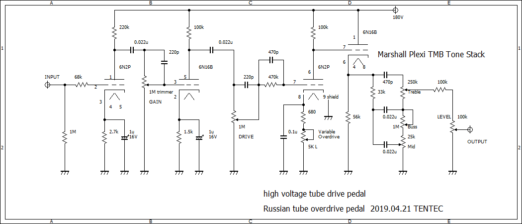 TMB Overdrive Pedal - TENTEC 電子工作メモ帳