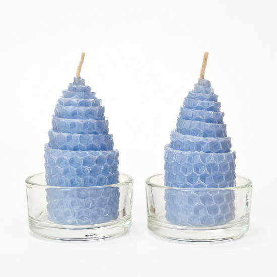 Lot de deux bougies de couleur bleu en coffret personnalisable - La ...