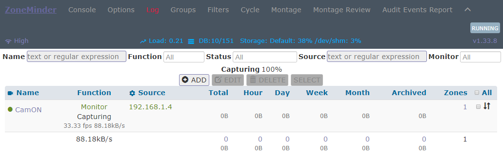Interfacing ZoneMinder - CamON Live Streaming