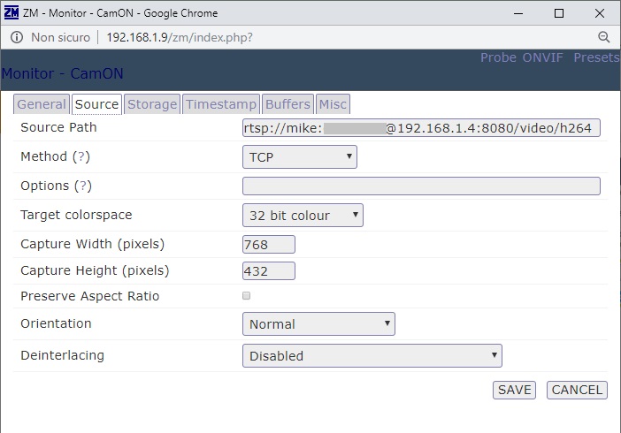 Interfacing ZoneMinder - CamON Live Streaming