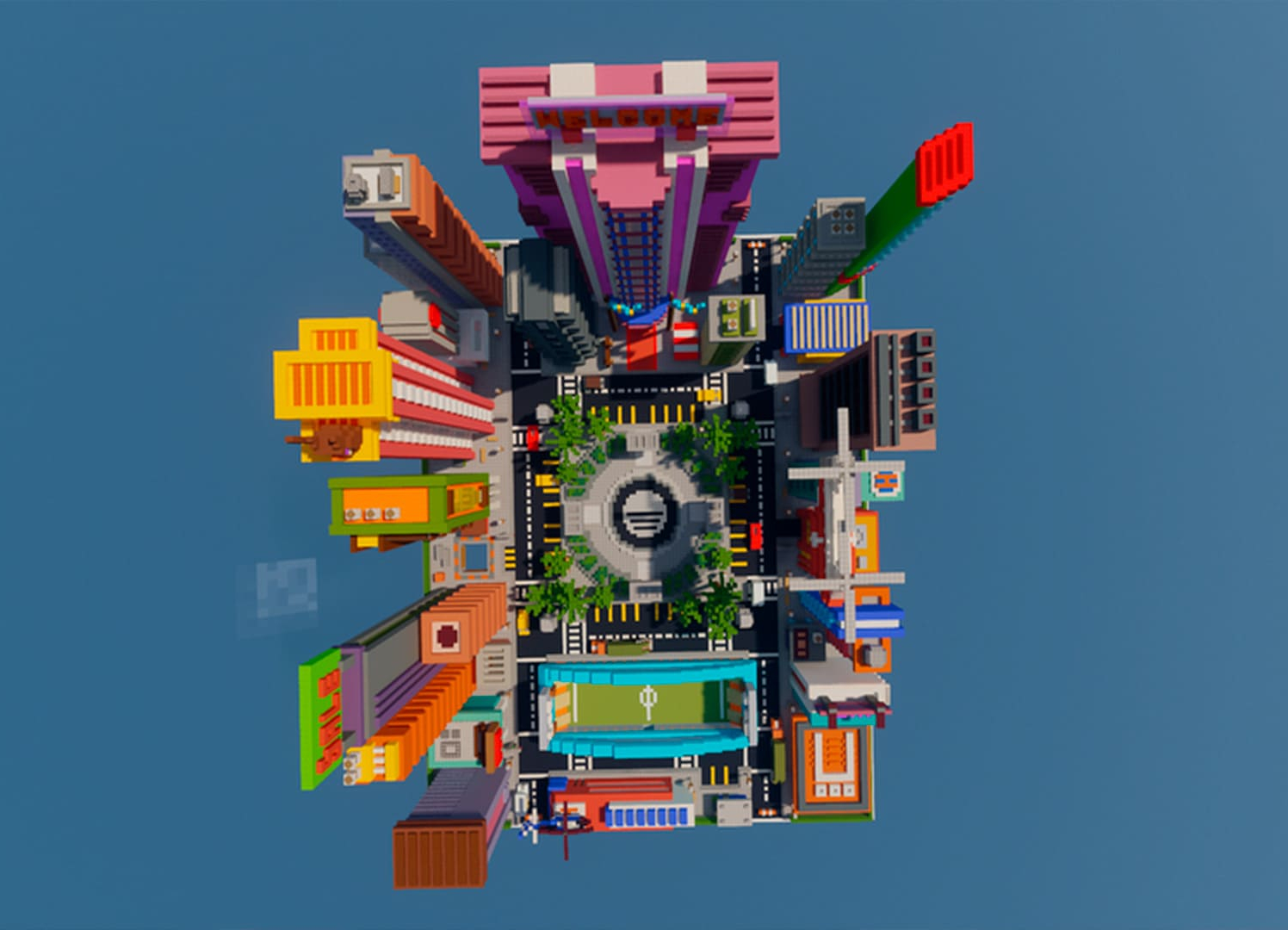 Spawn Pixel City - Página web de minecraftmapbedrock