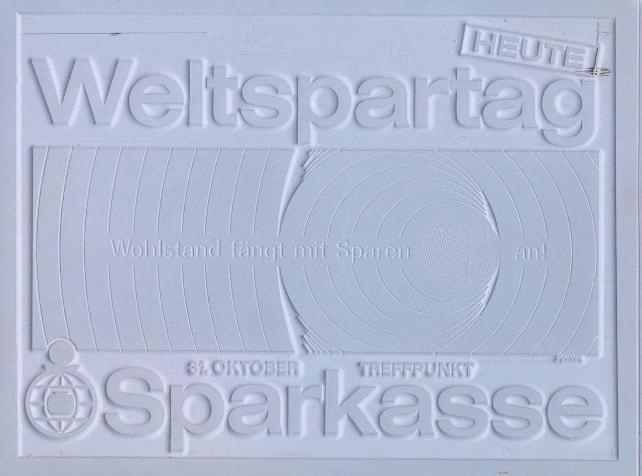 Sparkassenwerbung, Klischees (Druckvorlagen) 1950er und 1960er Jahre ...