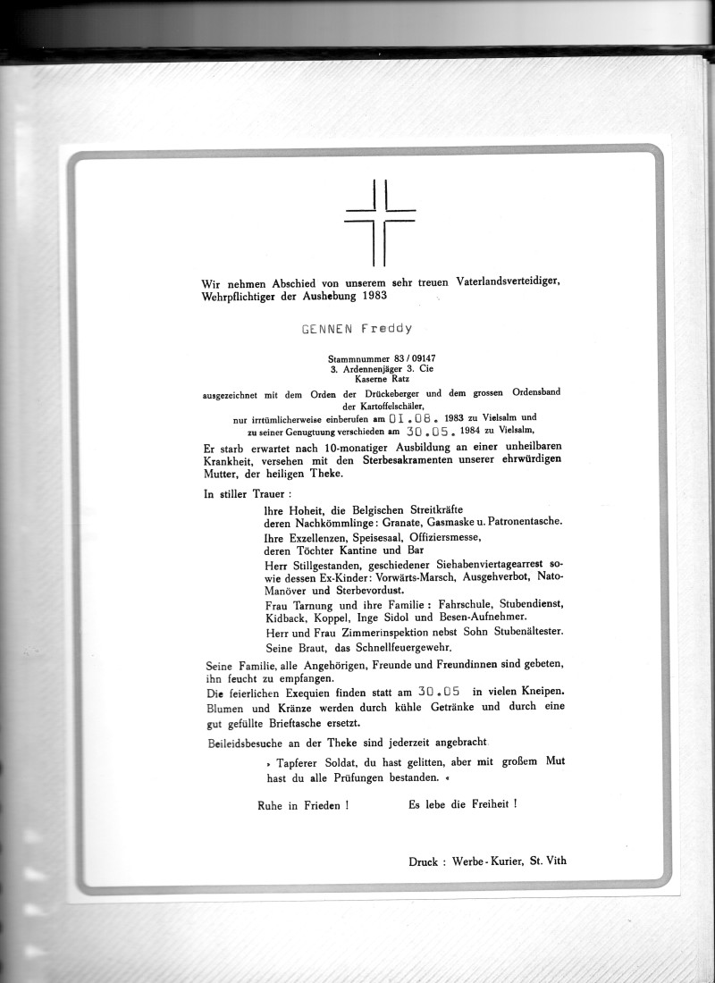 83-84 - Ardennenjäger Kaserne Ratz Vielsalm