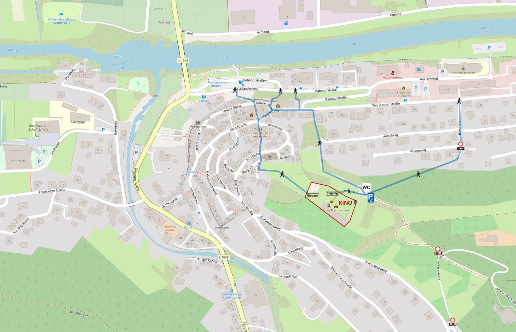 Parkmöglichkeiten und Fußwege zur Schlossruine - kinoopenair ...