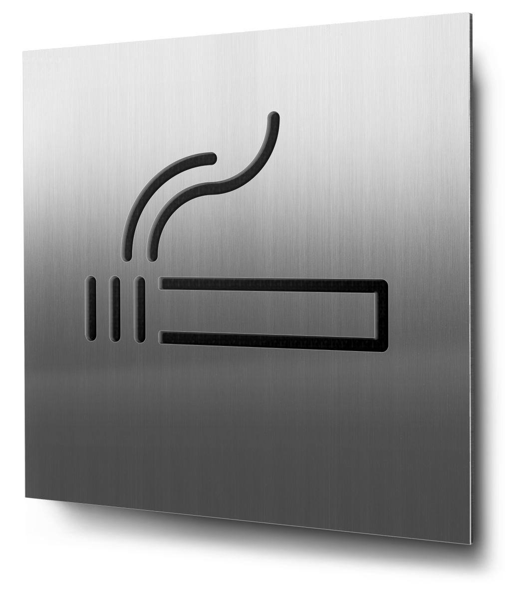 Piktogramm-Schild Raucherbereich in Edelstahl und Aluminium ...
