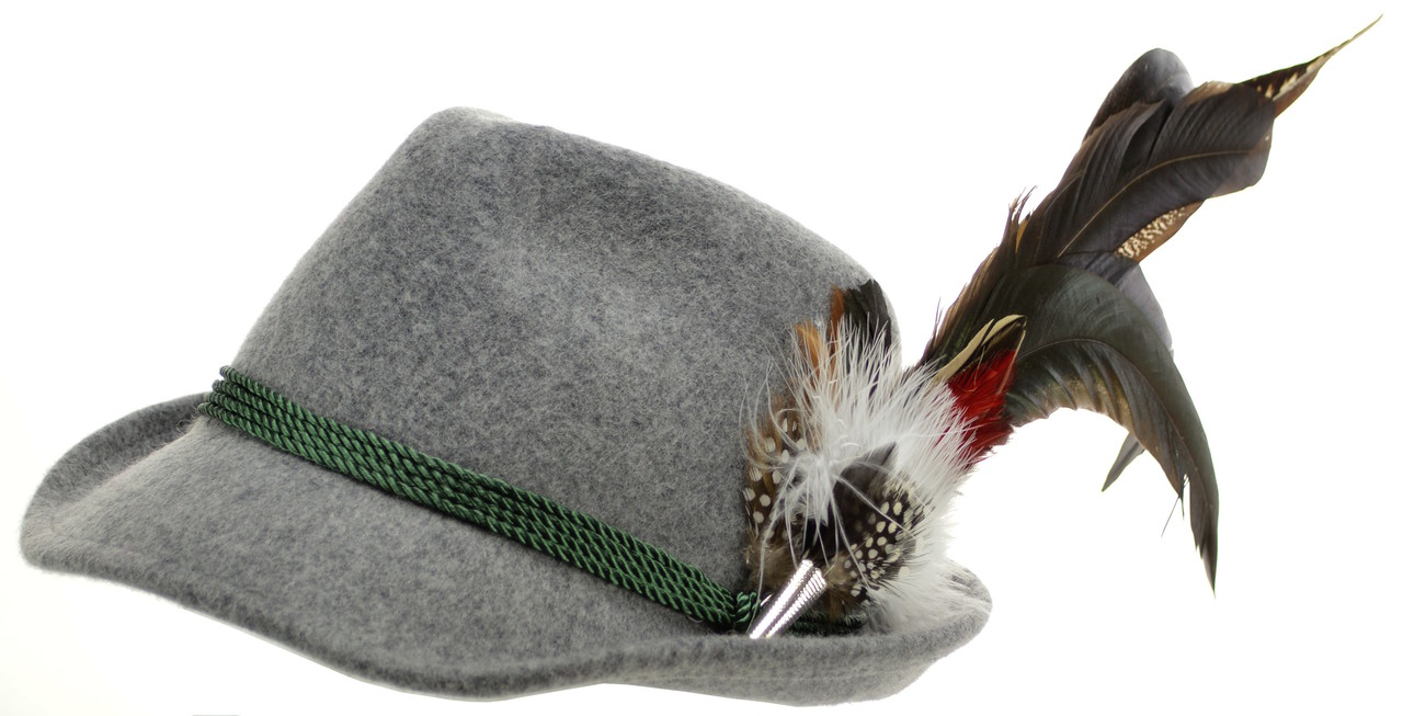Trachtenhut grau mit großer Feder - Mayser und Michael Zechbauer Online ...
