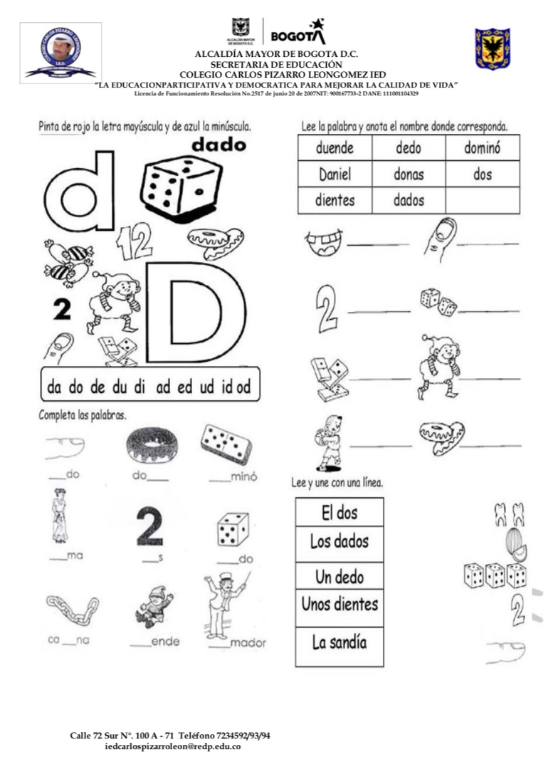 Consonante D y d - Página web de ajedrezuncuentofantastico