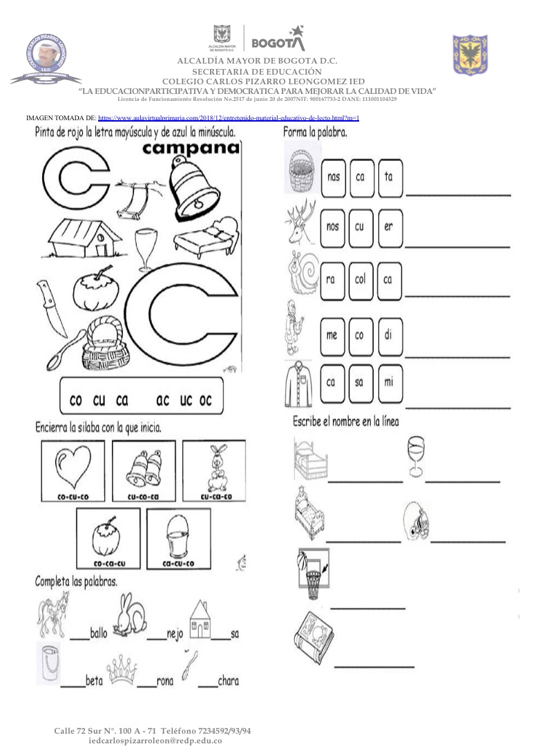Sílabas Ca Co Cu - Página web de ajedrezuncuentofantastico