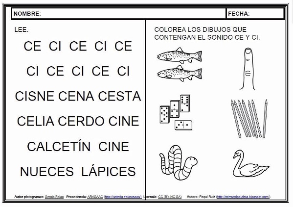 Sílabas Ce Ci - Página web de ajedrezuncuentofantastico