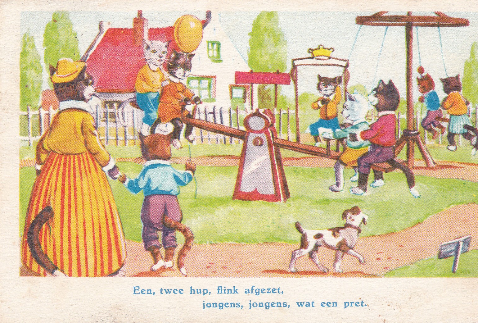 Oude Ansichtkaarten waarop de Katten, Poezen staan afgebeeld, vaak ...