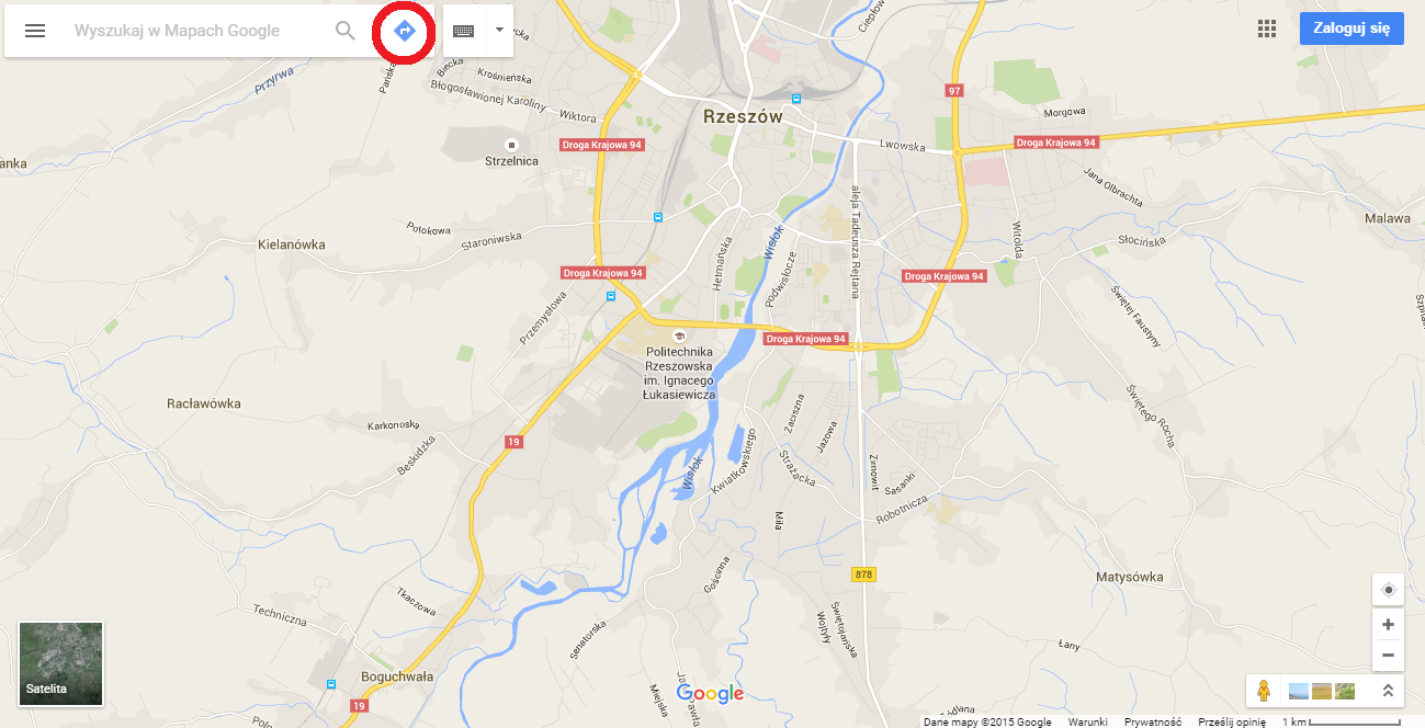 Wyznaczanie trasy w aplikacji Google Maps - GEGRA