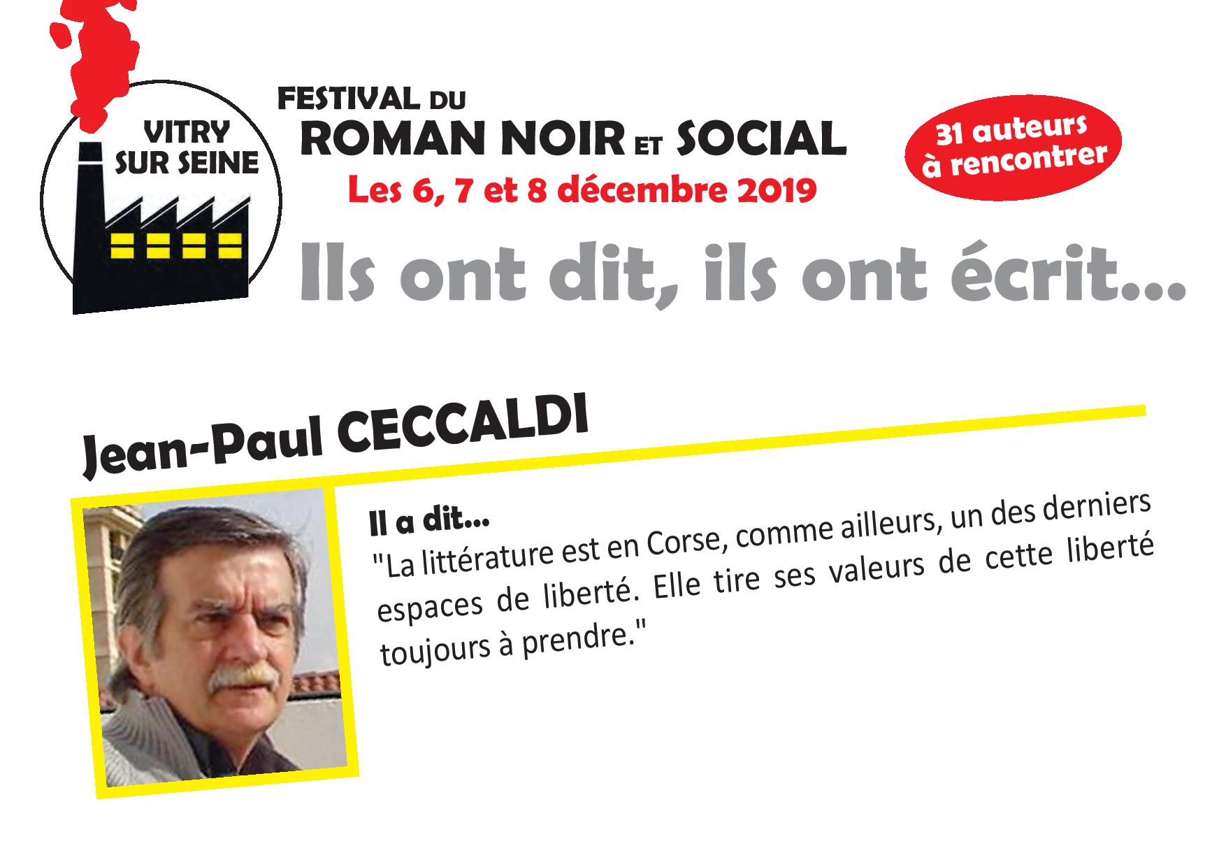 Jean-Paul CECCALDI - Festival du roman noir et social 2019