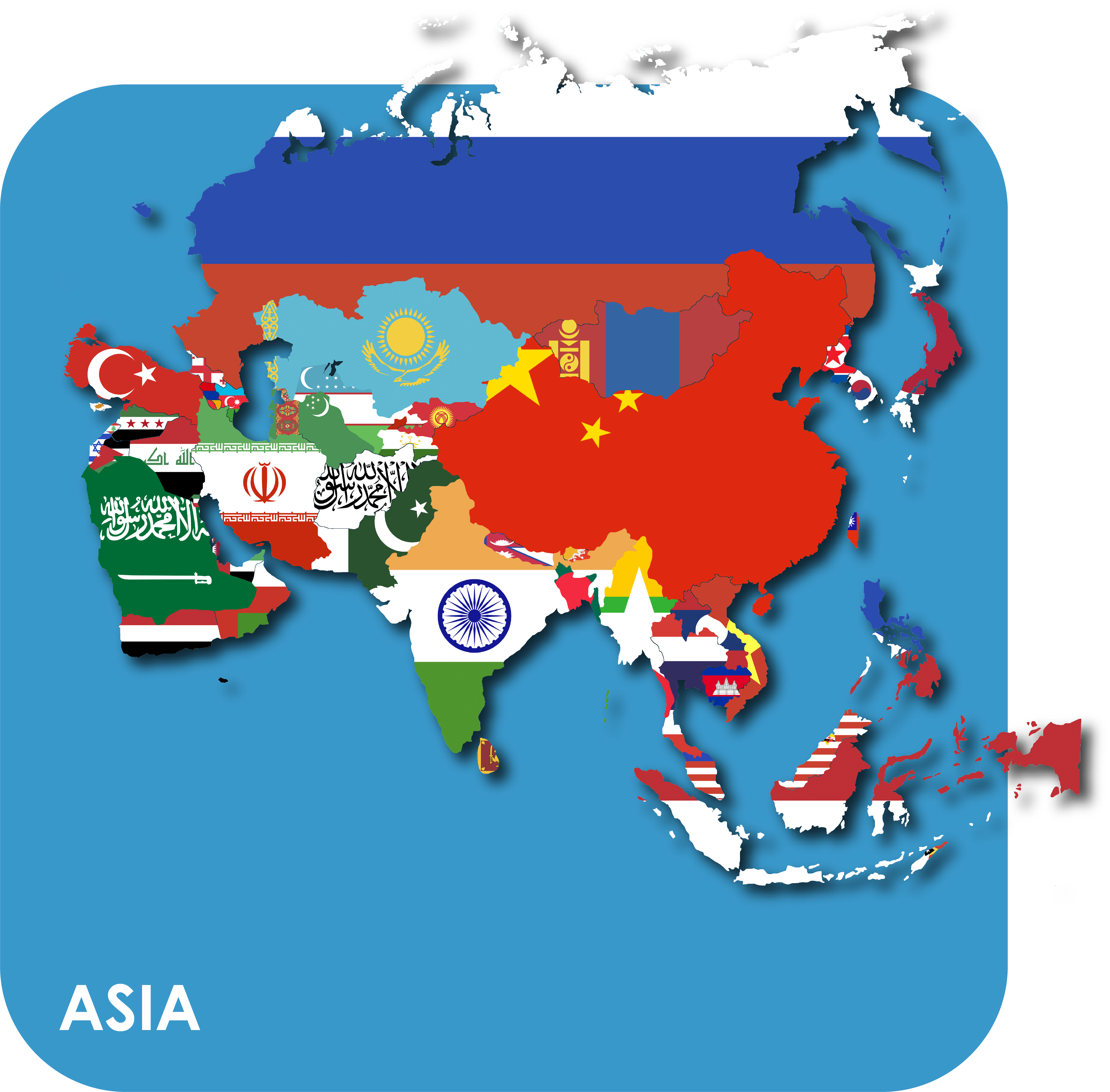 ASIA - Mapas y Banderas