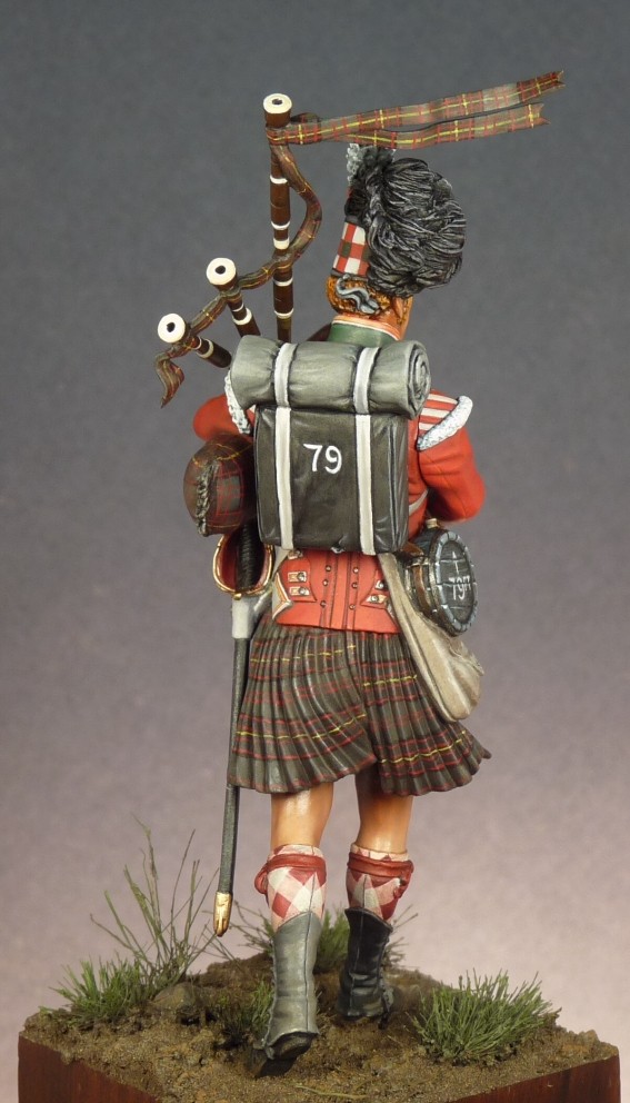 Bag piper 79th Cameron highlanders - peinture de figurines - le site de jfp