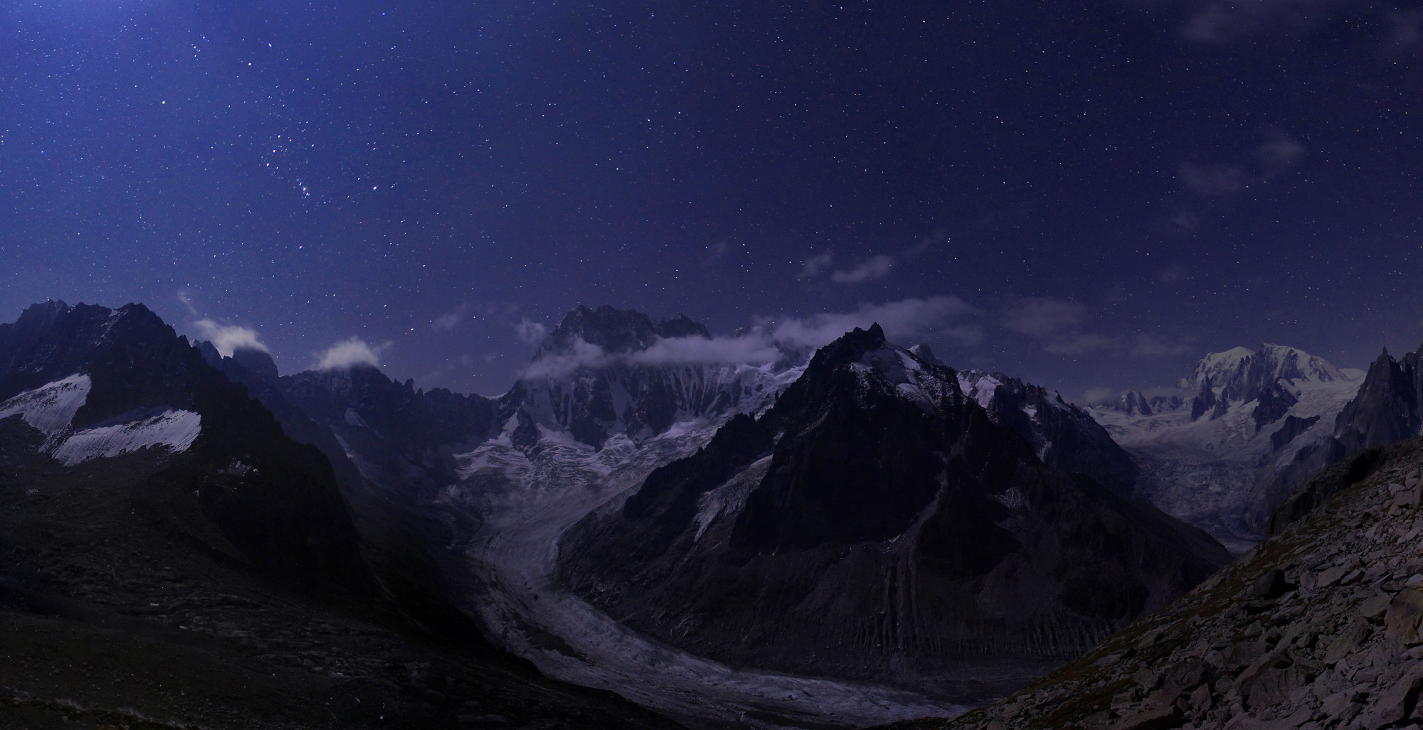 L'aiguille du Moine, 3412m - Site du refuge du couvercle
