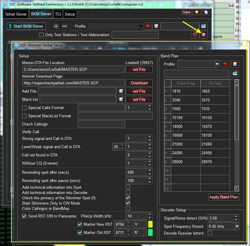 SDC (cw) Skimmer - IW7DMH - Ham Radio Station