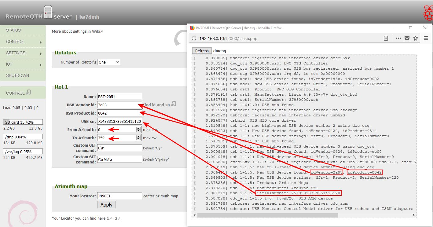 RemoteQth Prosistel Rotator Adapter - IW7DMH - Ham Radio Station
