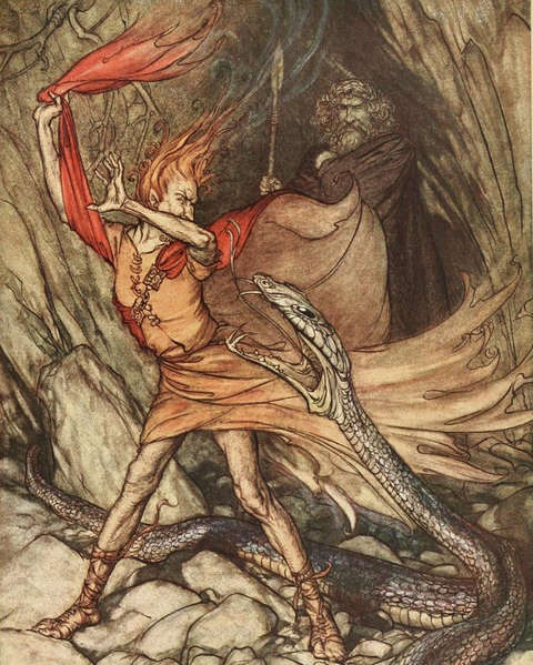 Illustrations of dragons by Arthur Rackham - myfairyland