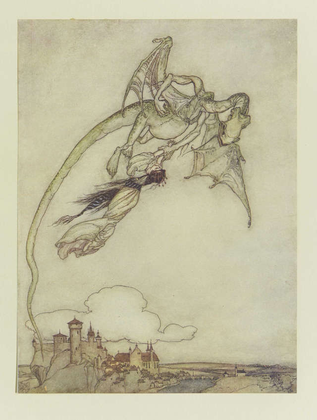 Illustrations of dragons by Arthur Rackham - myfairyland