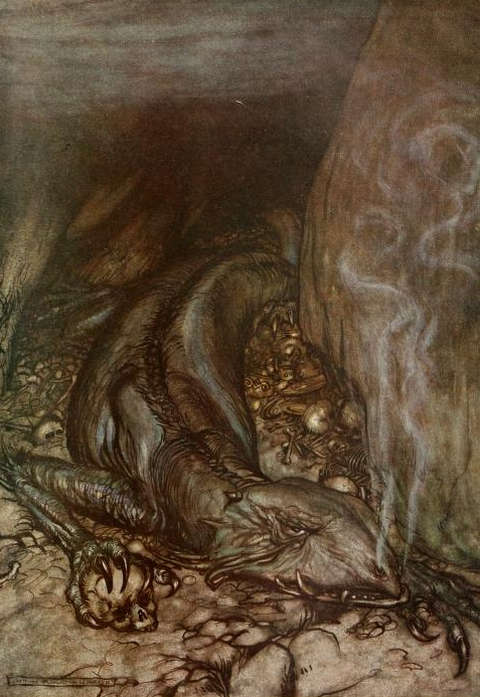 Illustrations of dragons by Arthur Rackham - myfairyland