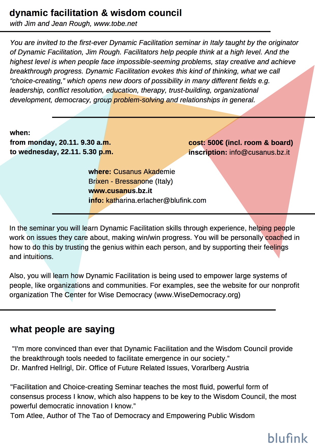 DYNAMIC FACILITATION & WISDOM COUNCIL - blufink - Fit für Morgen ...