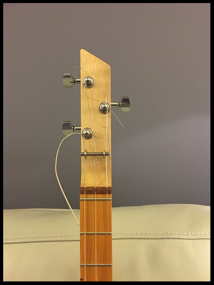 #3 - 3 String Red Stained Cigar Box - jurassiccoastguitars