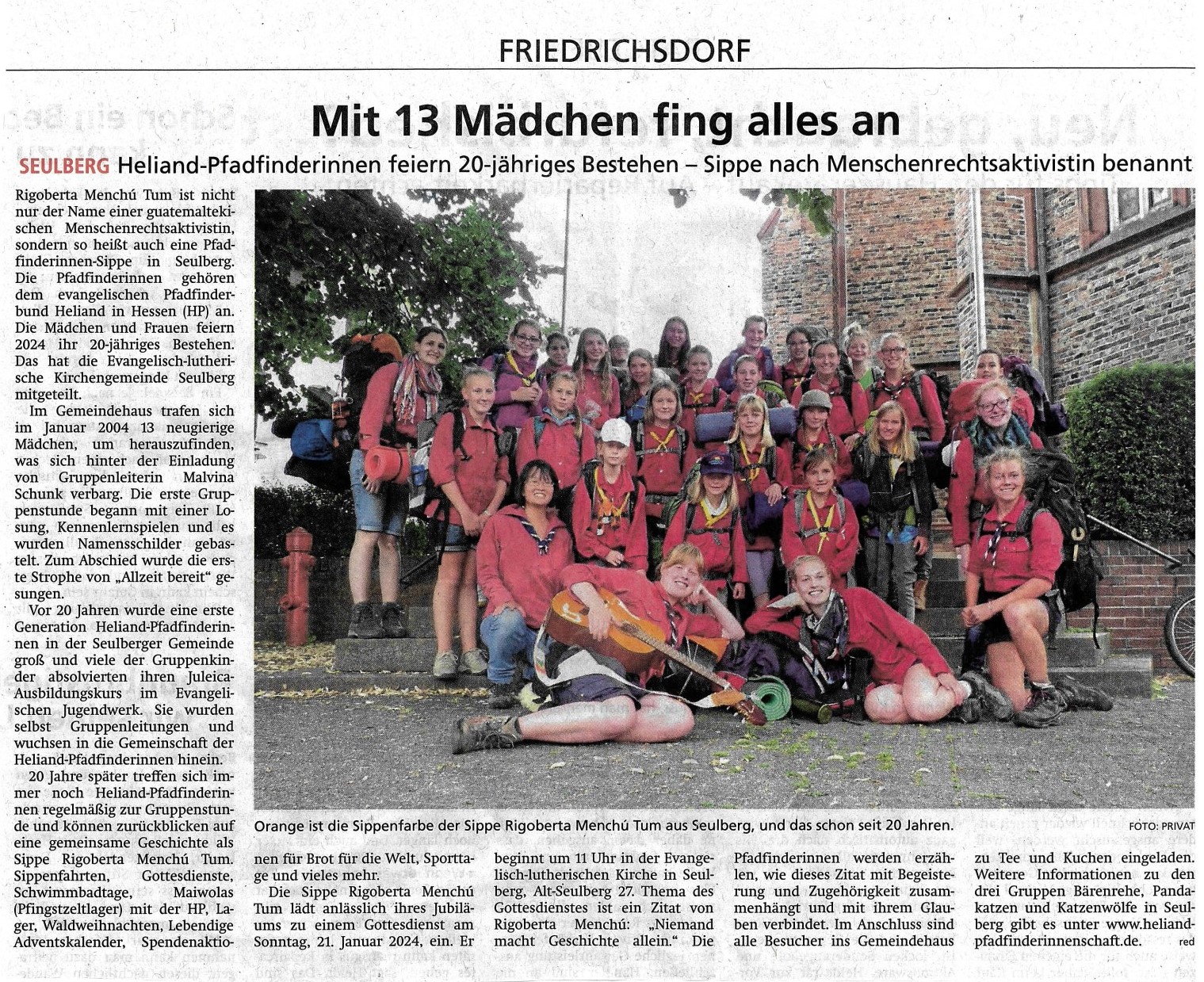 Taunuszeitung, 24.01.2024 - Heliand Pfadfinderinnenschaft