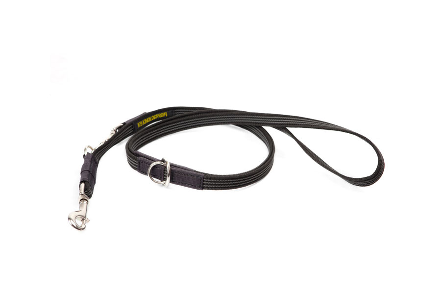 Black Nylon Police lead - K9 PROFI / PRIDE