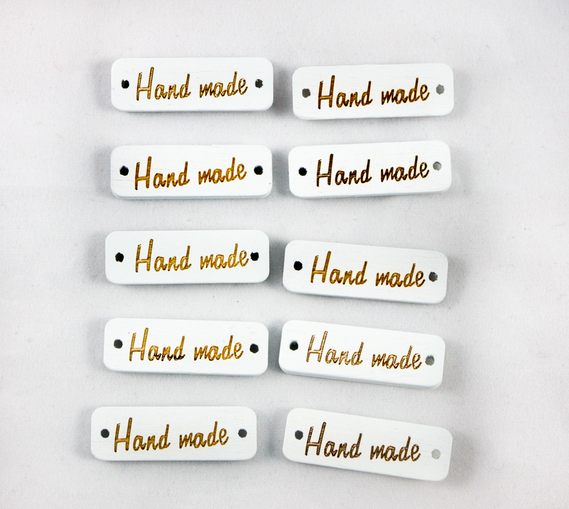 Etiquettes HAND MADE blanches - L'atelier d'Hélène