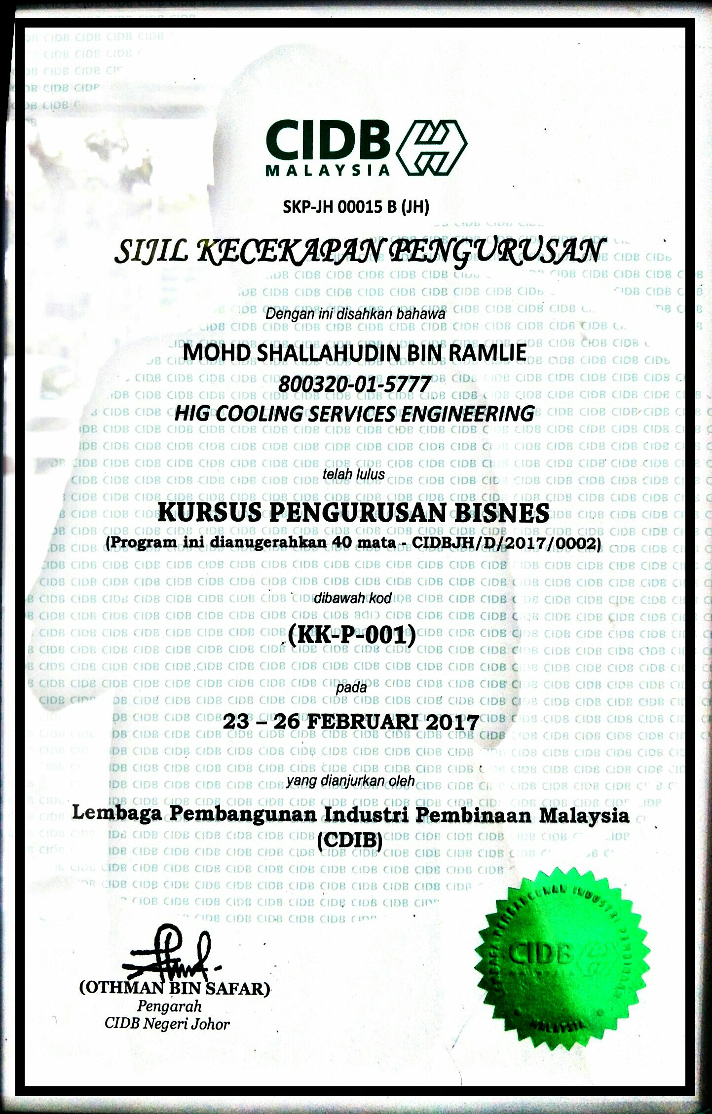 Sijil-sijil Syarikat - higcoolingservicesengineering