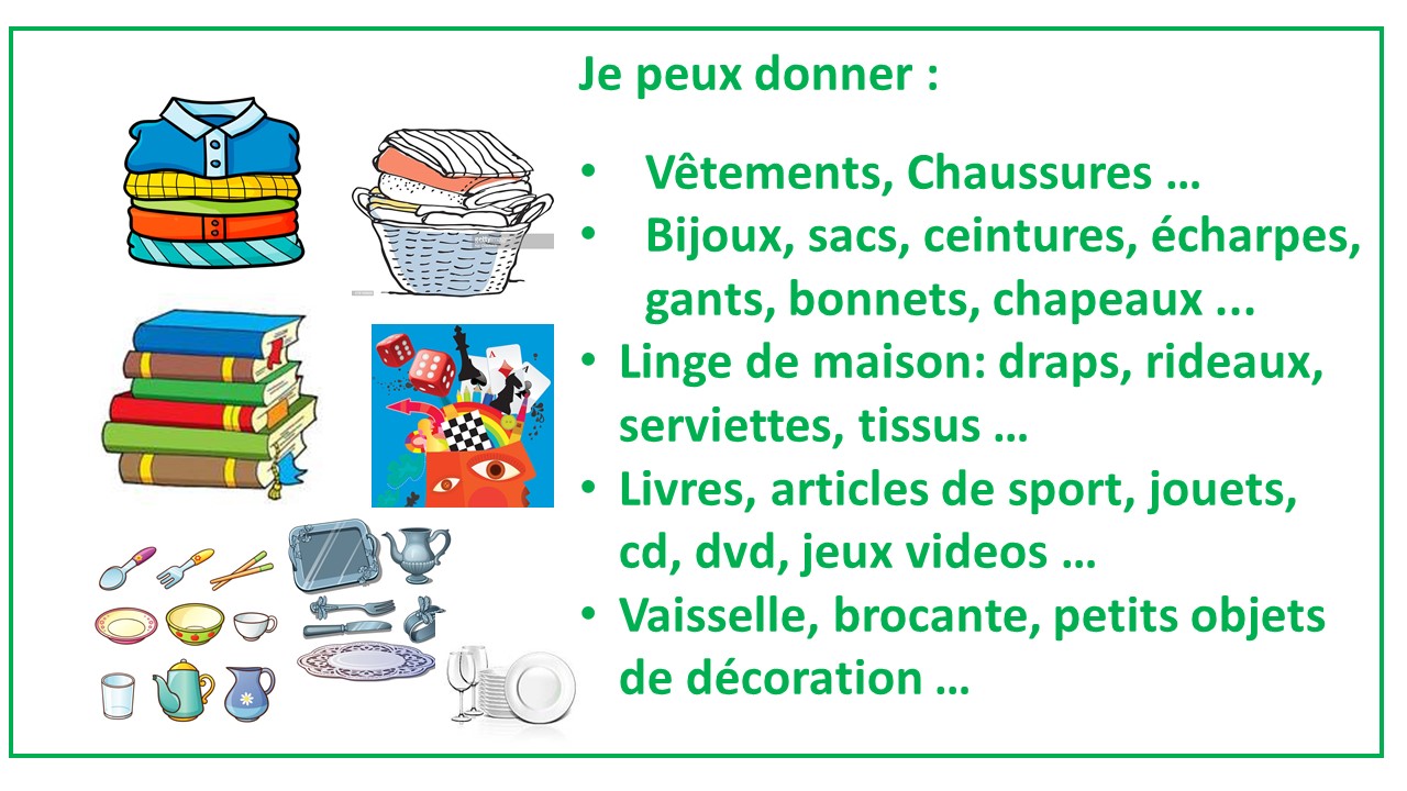 Dons vetements / Objets - L'Entraide - Centre72