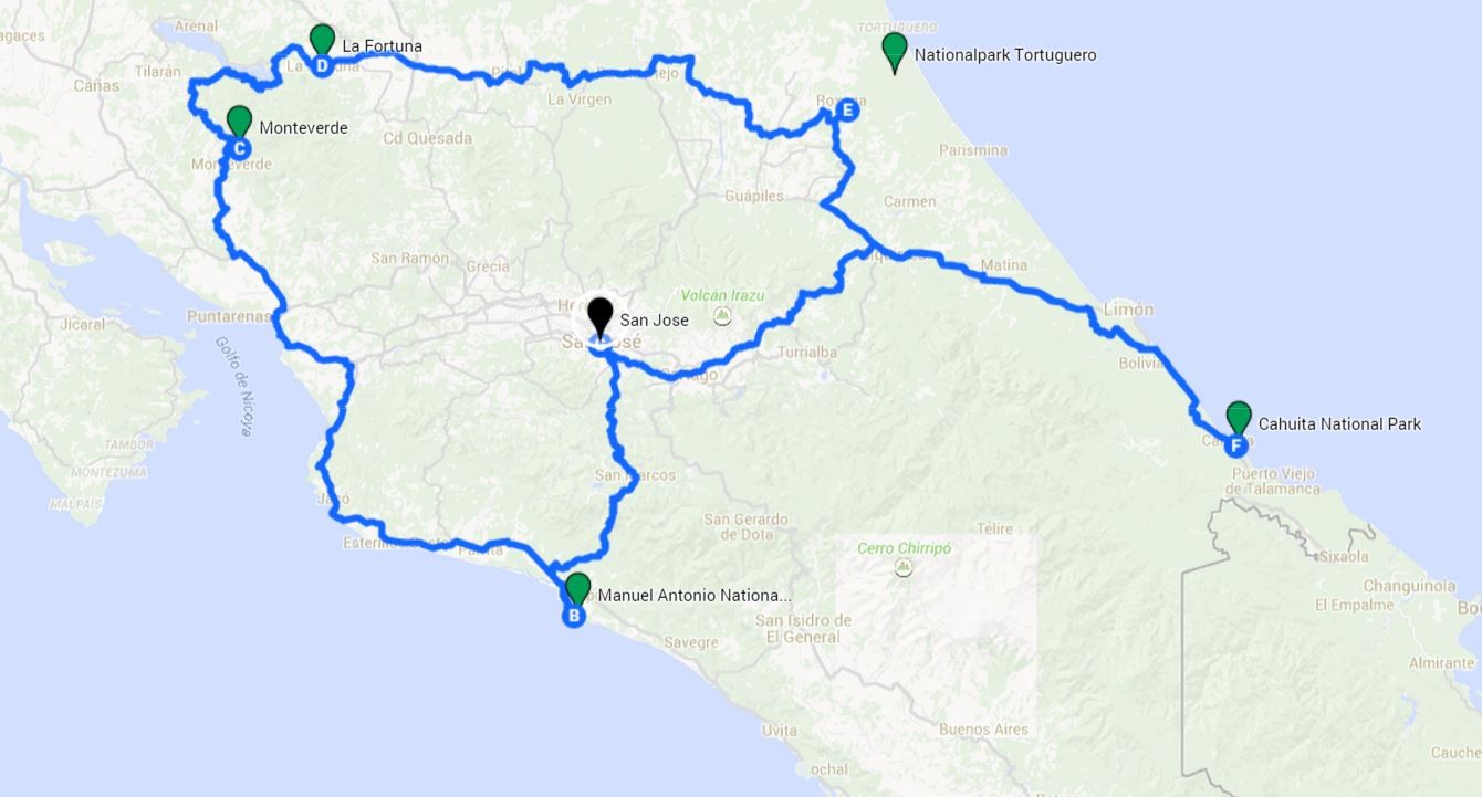 Itinerary - breescostaricas Webseite!