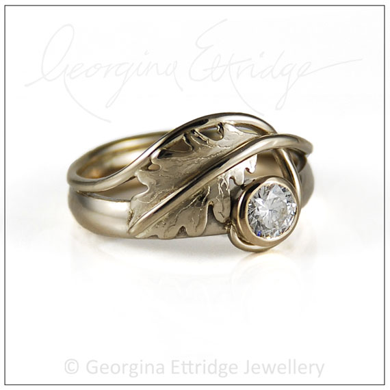 Oak Leaves Rings - Oak Leaf Bridal Sets, Engagement Rings & Wedding ...